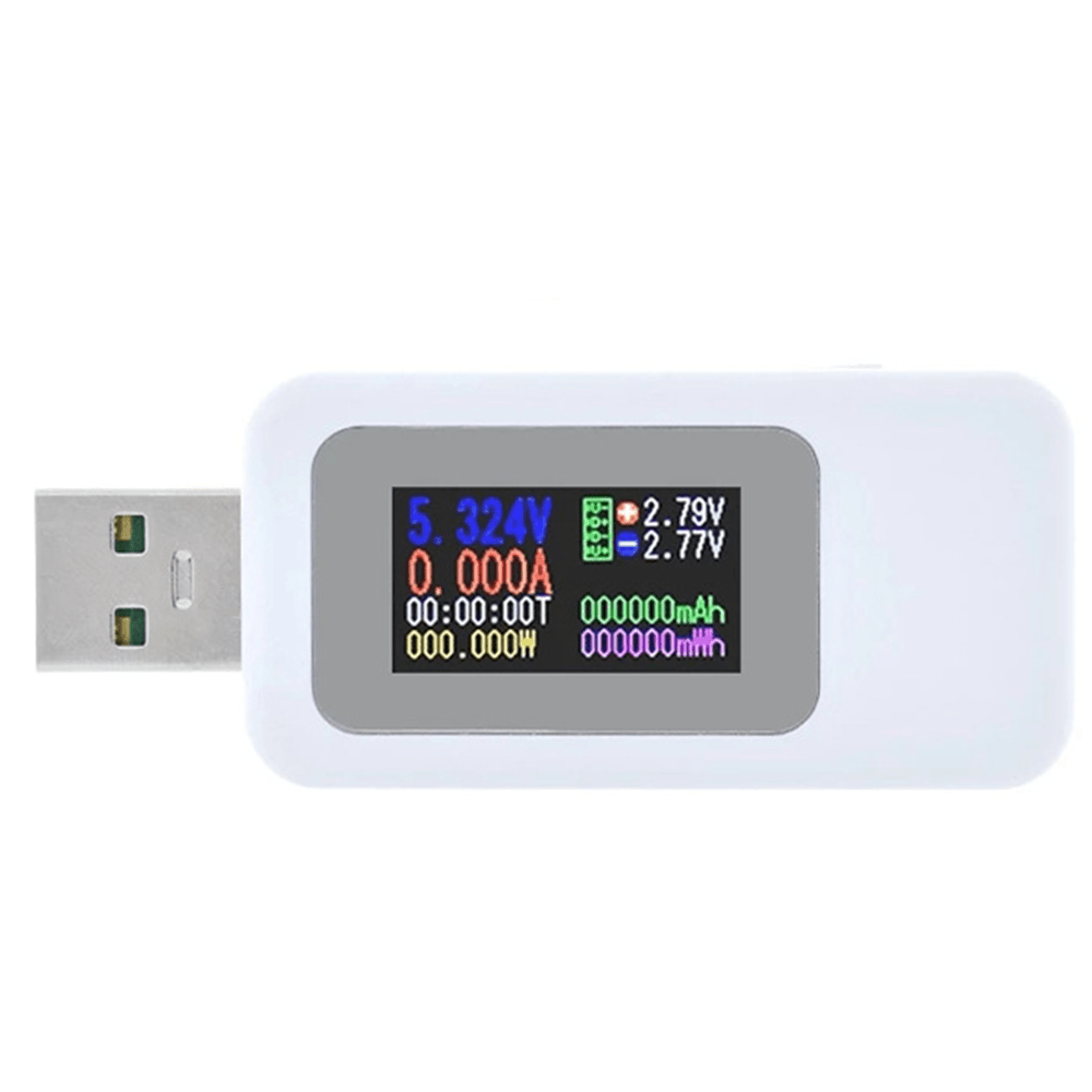 USB тестер 10 в 1, DC цифровой вольтметр-амперметр, измеритель тока и напряжения, индикатор для Power Bank и зарядных устройств, белый