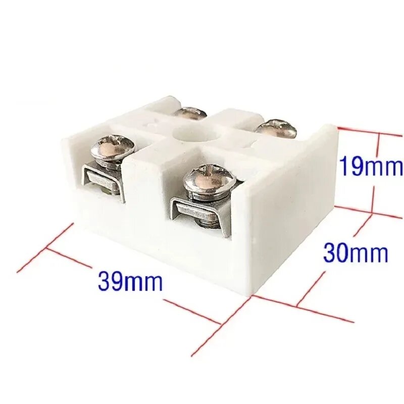 Клеммы керамические 2P из нержавеющей стали, 10PCS
