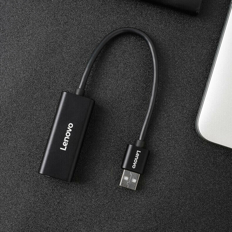 USB-адаптер Lenovo для подключения к сети Ethernet 100 Мбит/с Портативная док-станция для ноутбуков и ПК без драйверов