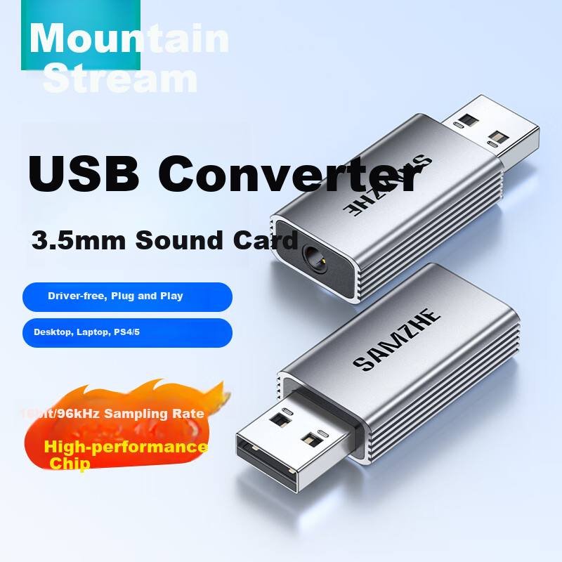 SAMZHE USB-3.5 мм внешняя звуковая карта с беспроводным адаптером для наушников и микрофона для ПК ноутбука PS5
