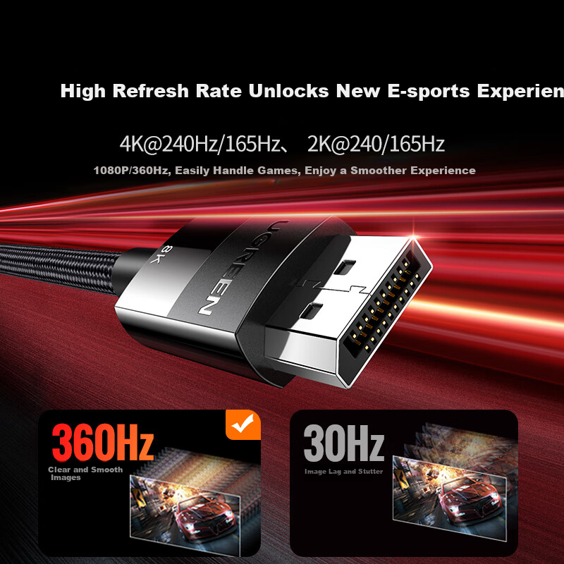 Ugreen DisplayPort 1.4 кабель 8K UHD 4K/2K 240 Гц игровой видео кабель 1.5 м совместимый с DP1.2 Длина：1.5