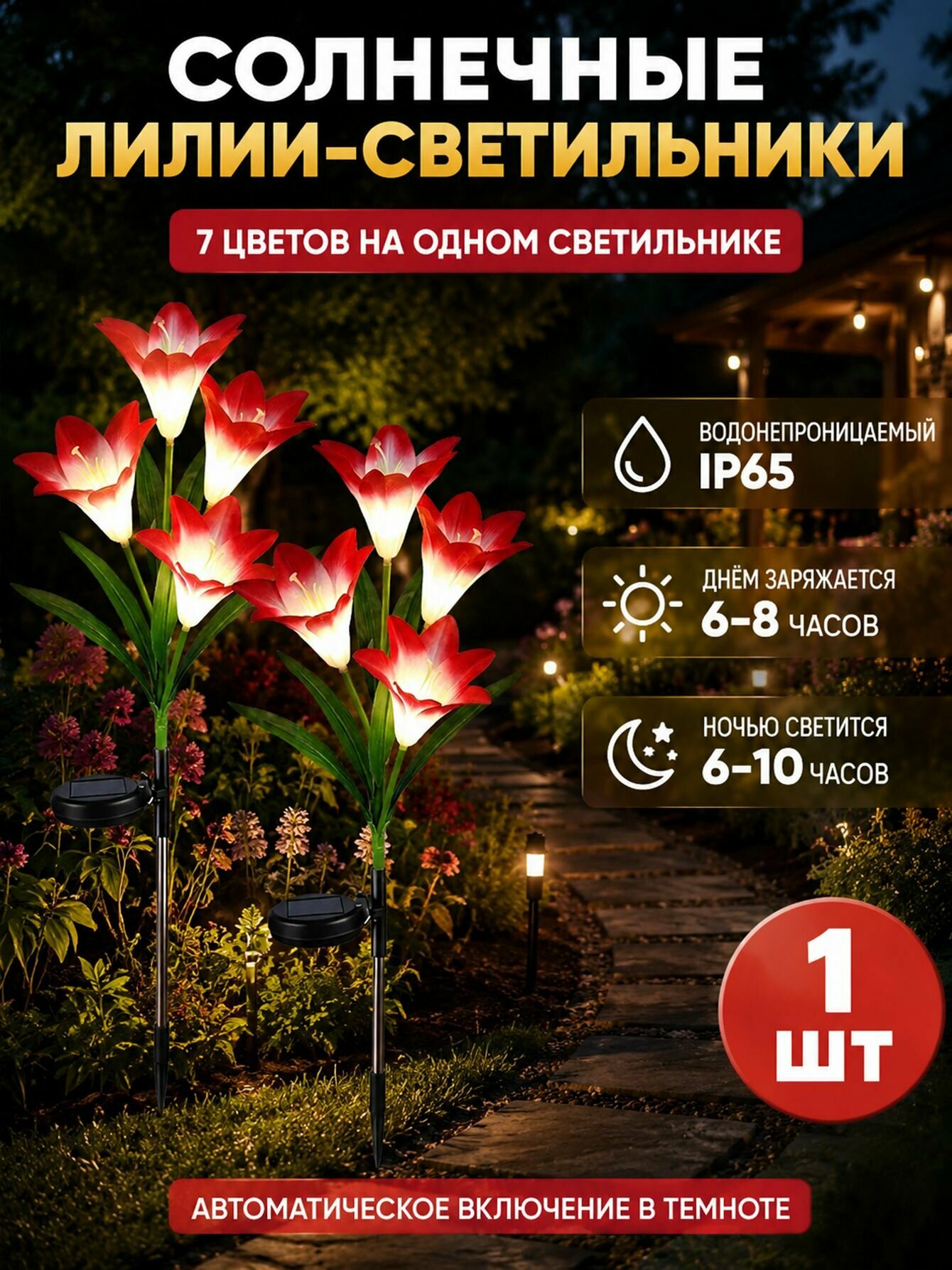 Уличный светильник, количество ламп:1шт