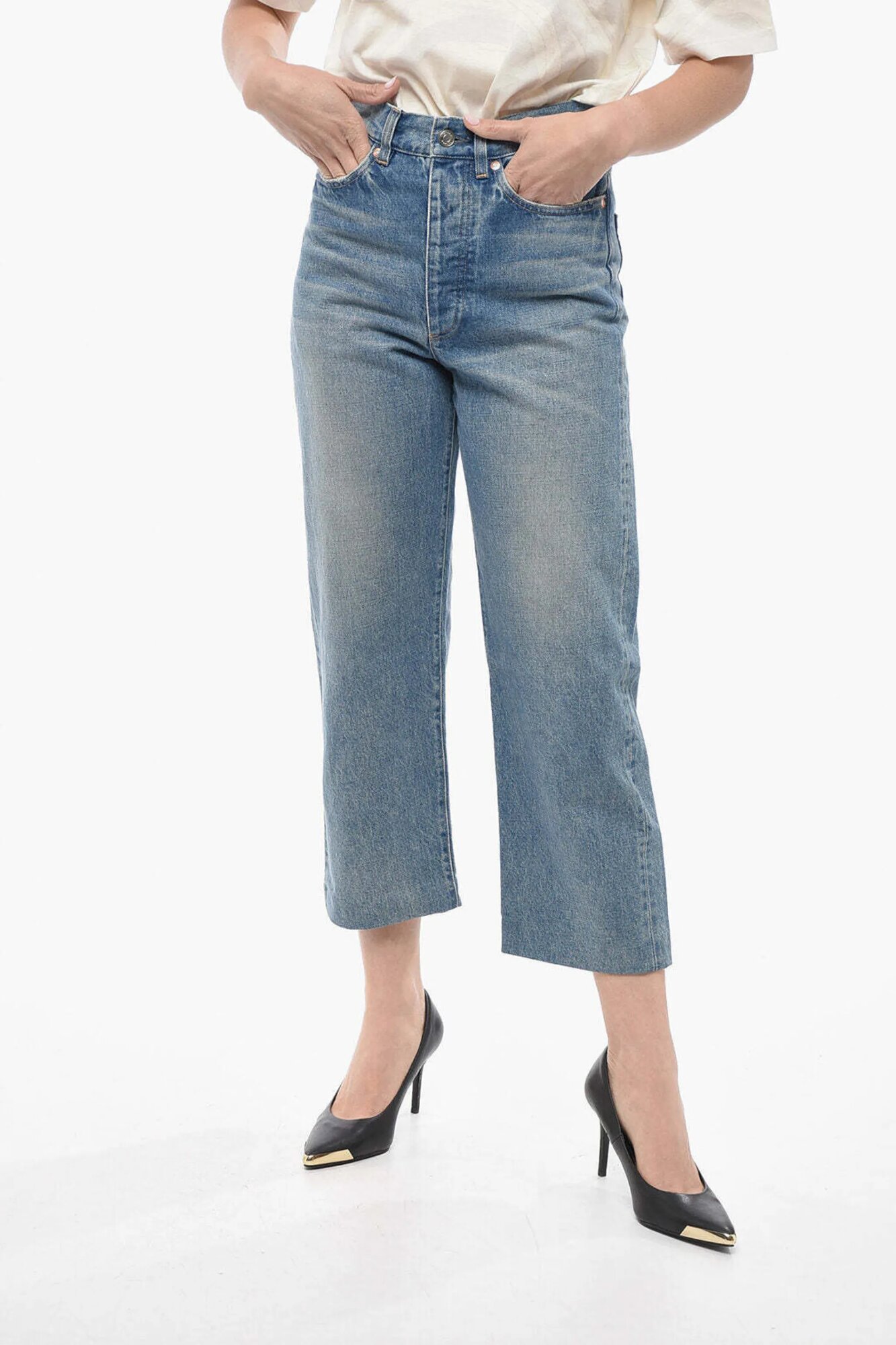 Джинсы TANAKA Wide-leg cropped jeans