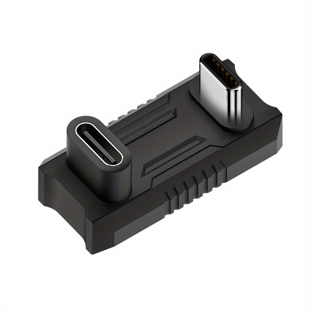 Переходник USB-C мужской-женский, U-образный 180°, 20 Гбит/с, 8K 60 Гц, PD 140 Вт макс, черный