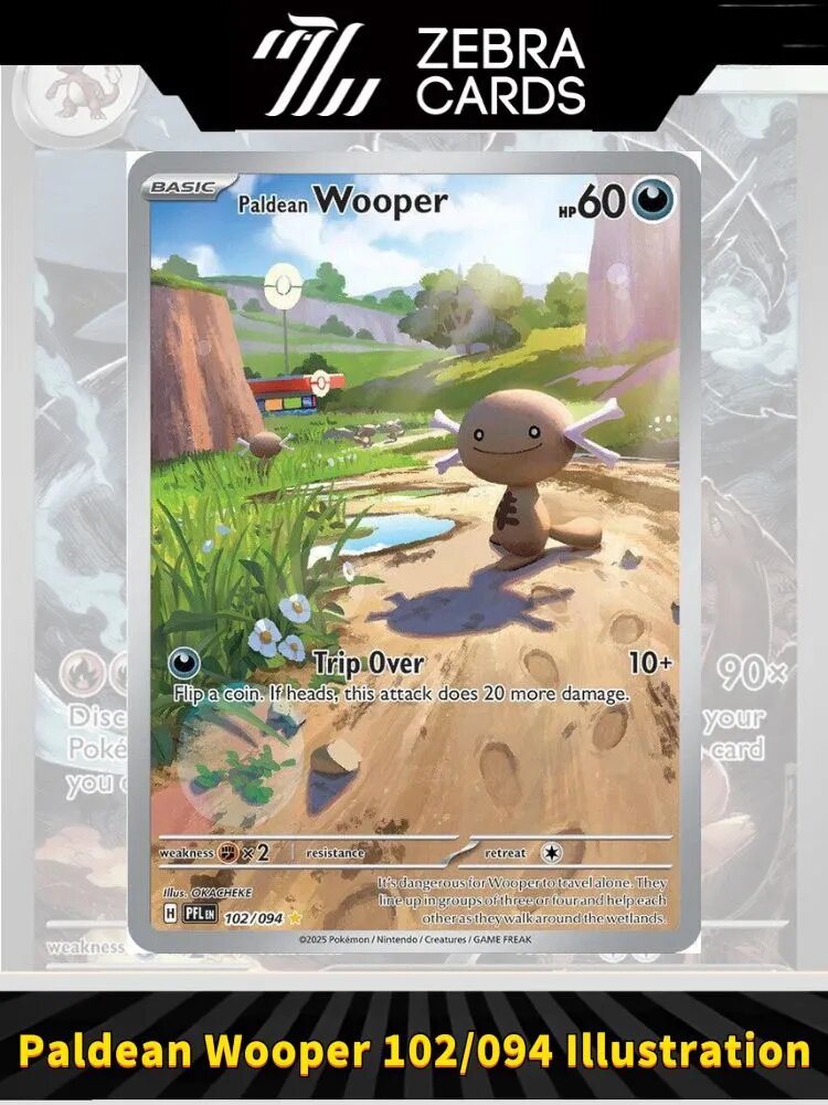 Покемон Любимая открытка POKEMON PTCG Phantasmal Flames Paldean Wooper 102/094 Illustration Rare(Английский)