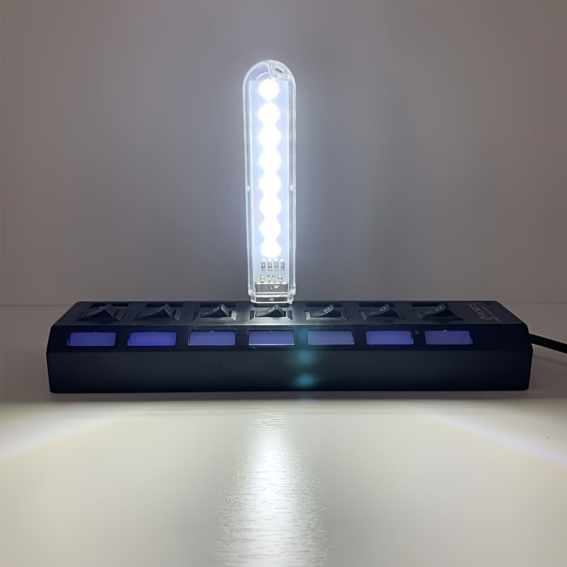 USB LED ночник белого цвета, компактный настольный светильник для творчества, спальни и общежития
