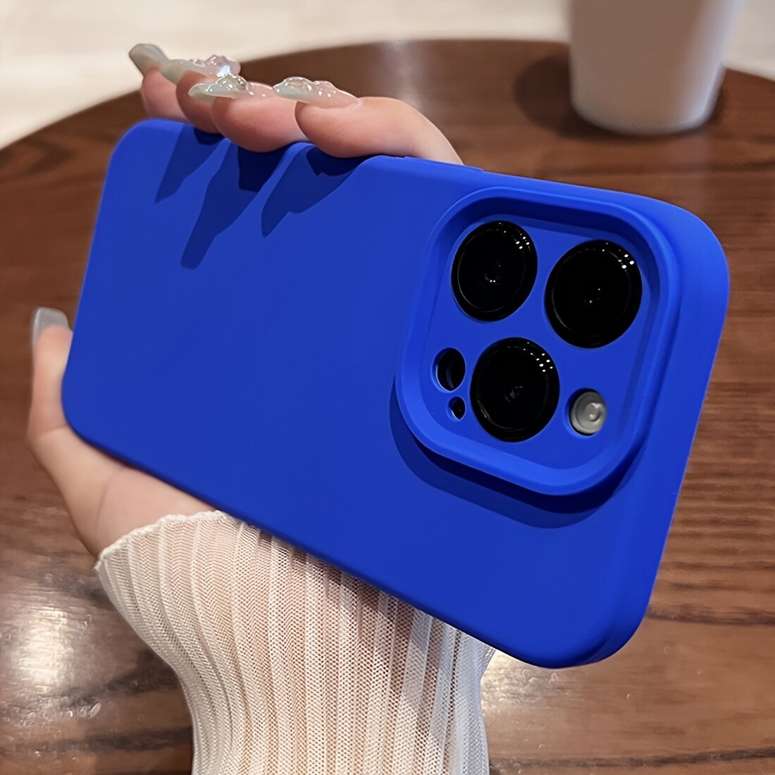 Силиконовый ударопрочный чехол для смартфона, светящийся конфетного цвета, синий, модель 17