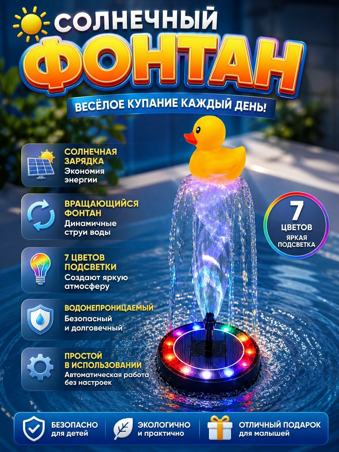 Игрушки для купания с вращающимися фонтанчиками и разноцветными огоньками, развивающие водные игрушки, подходящие для детей от 3 лет и старше, диаметром 16 см фонтанчики для купания водные игрушки 16 см для ванны с огоньками
