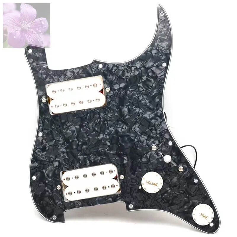 Alnico 5 Prewired Strat Pickguard Накладка с разделителем катушек HH Loaded Pickguard с набором звукоснимателей хамбакера, многоцветная