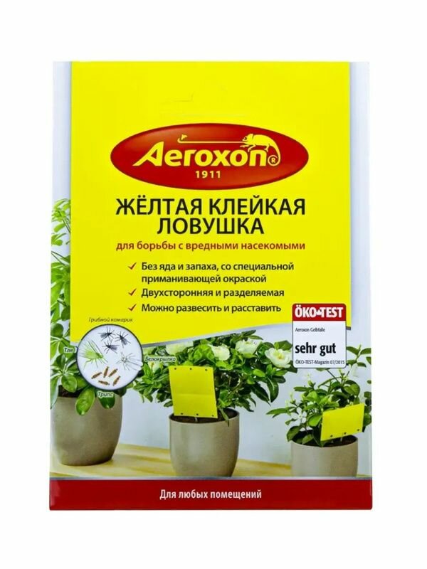 Средство от насекомых Aeroxon желтая клейкая ловушка, 1 шт