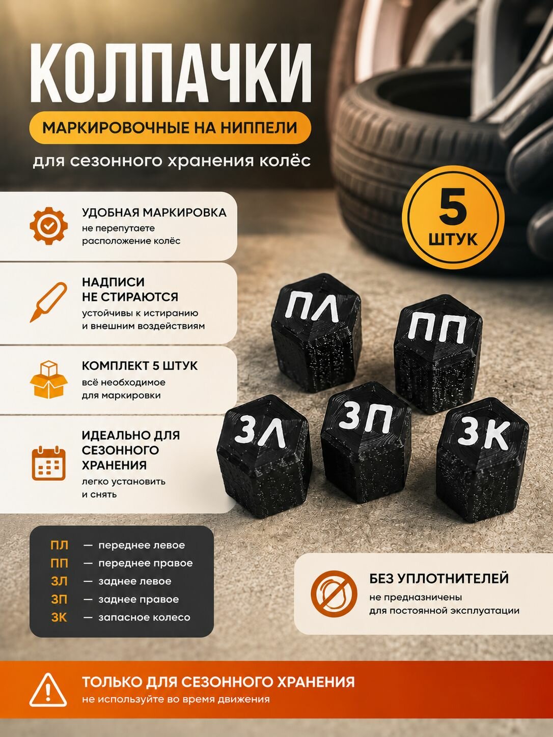 Колпачки на ниппели для сезонного хранения