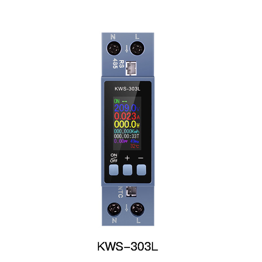 KWS-303L (с переключателем и 485) цифровой дисплей многофункциональный измеритель напряжения и тока рельс