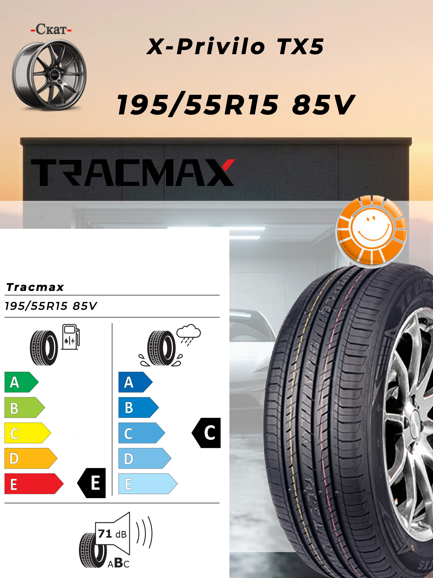 Автомобильные шины Tracmax 195/55R15 85V X-Privilo TX5 TL лето