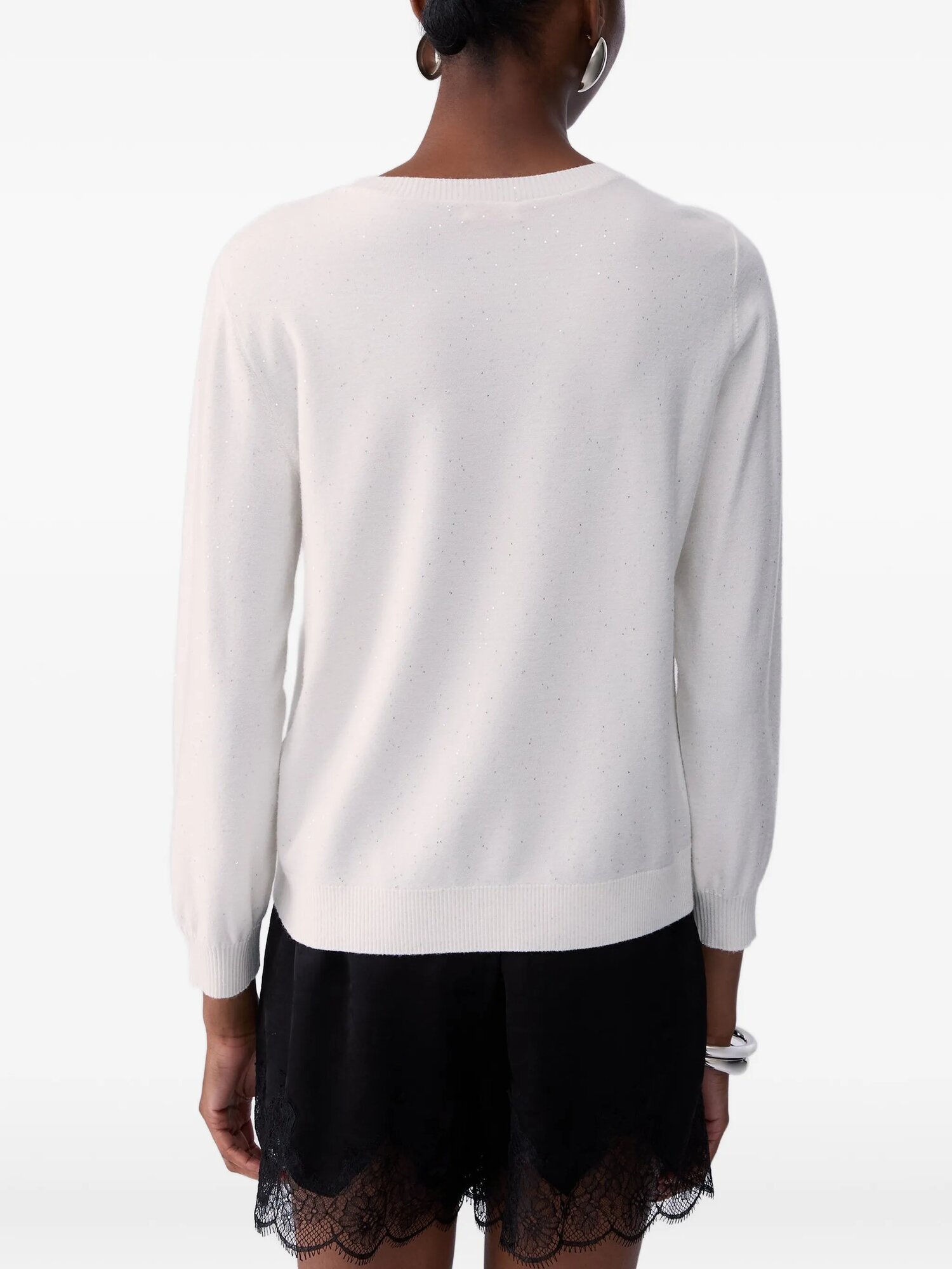 Топ LIU JO Top with micro sequins, размер 40, white — фото 1