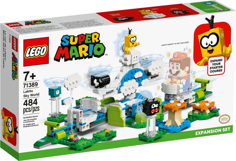 Лего Super Mario серия, LEGO 71389 Дополнительный набор "Небесный мир лакиту", lego конструктор для мальчика, лего для девочек
