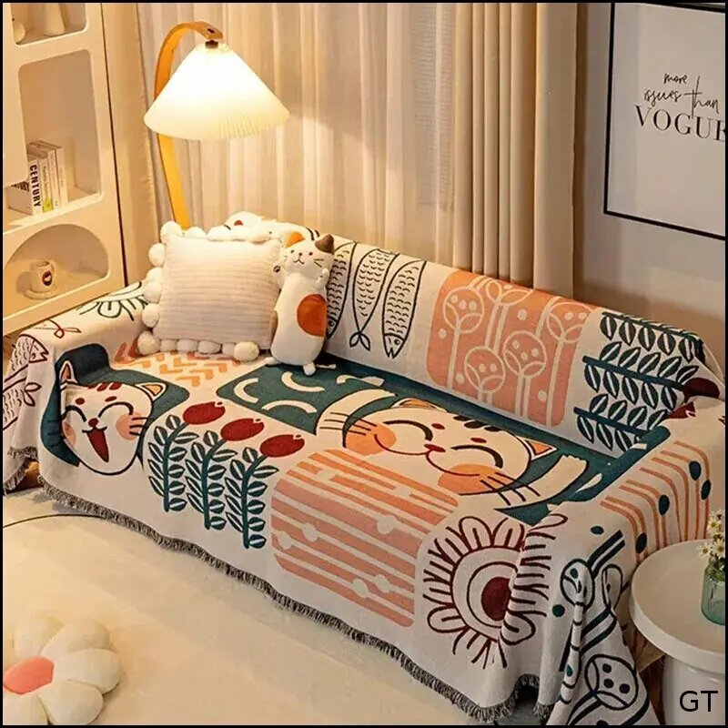 Покрывало "INS с котиками", хлопок/полиэстер, 180 см x 230 см