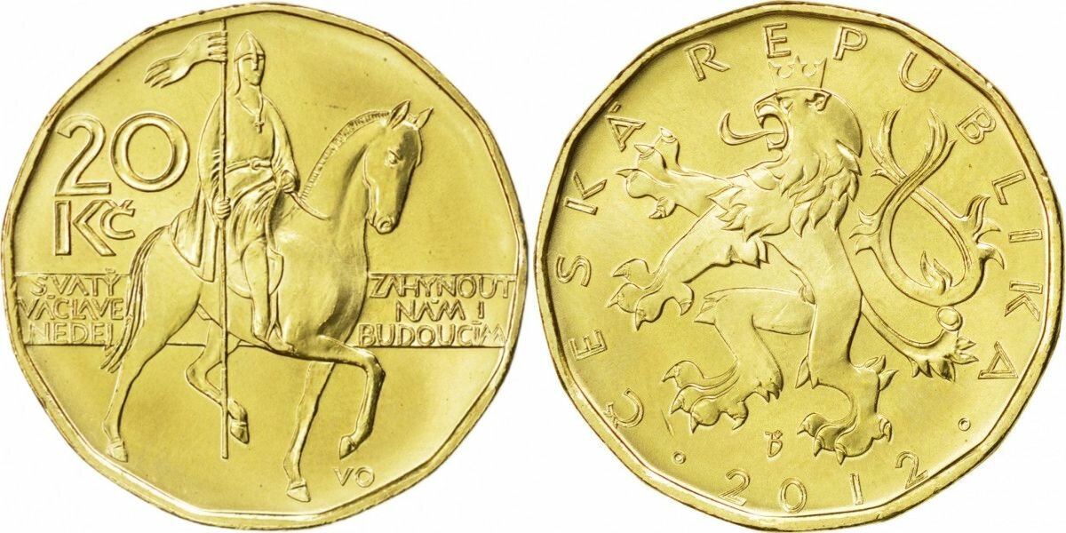 Чехия 20 крон, 2012 Святой Вацлав aUNC