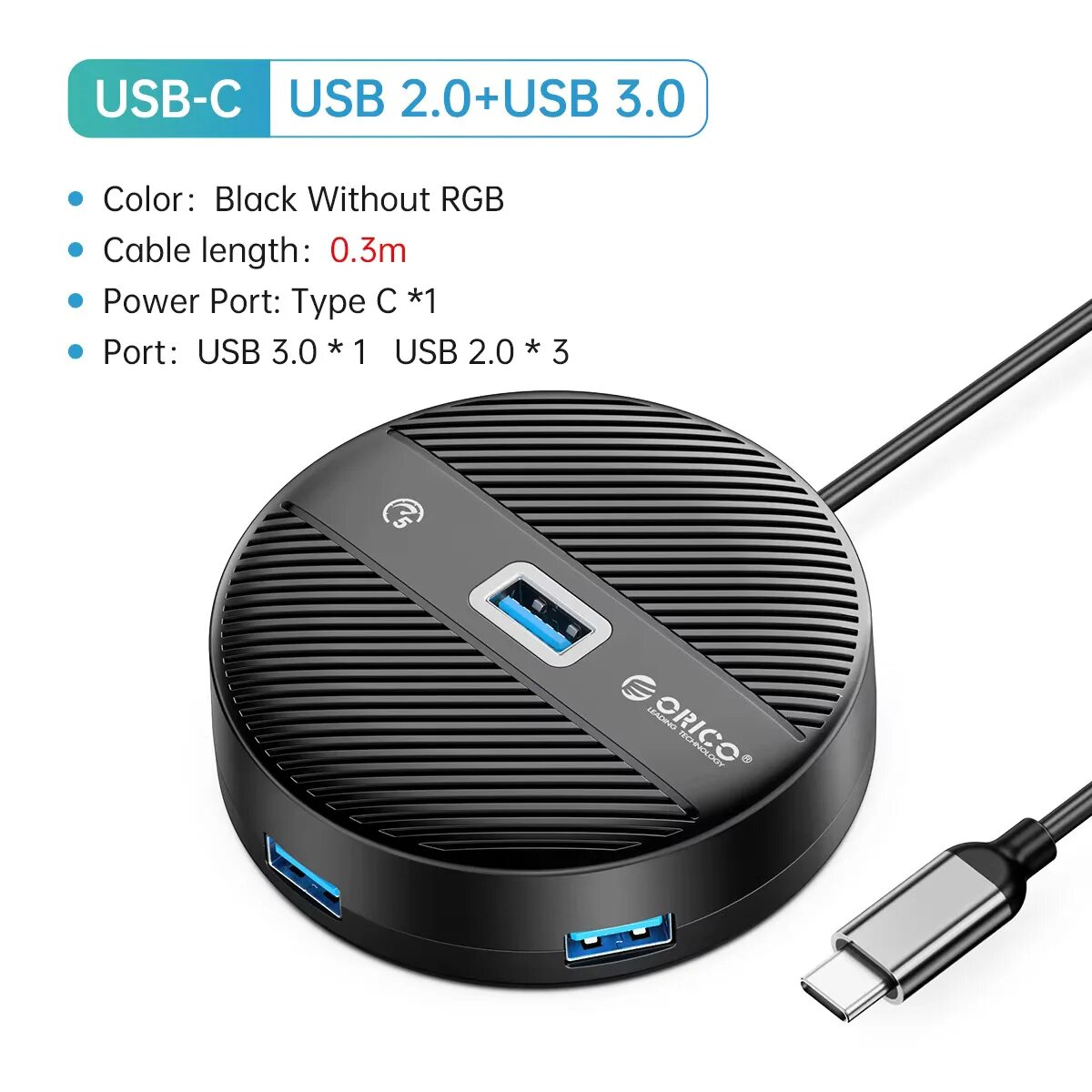 ORICO 4-портовый USB 3.0 хаб-адаптер YS1-C2-03-BK-BP