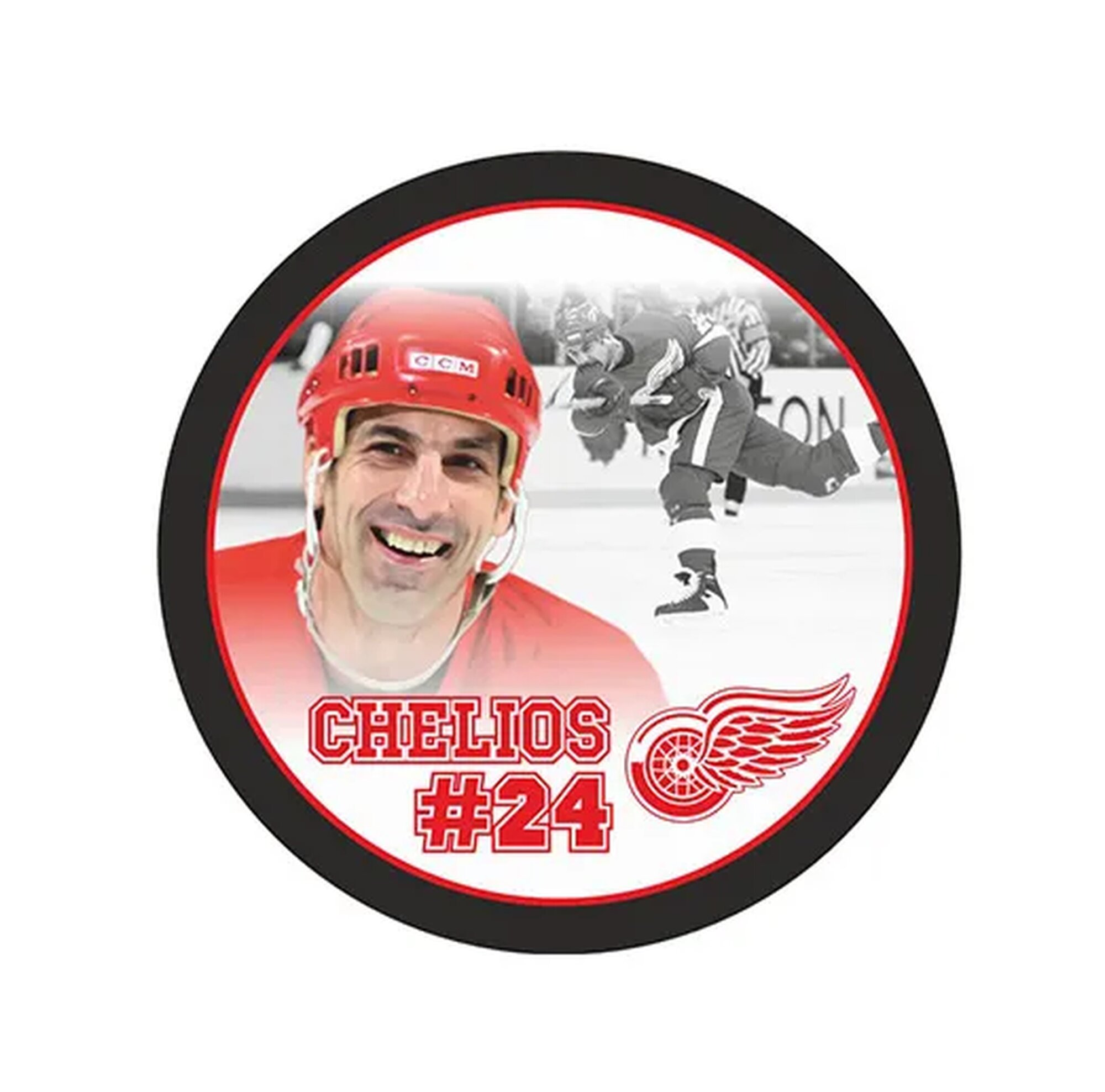 Шайба Rubena Игрок НХЛ CHELIOS №24 Детройт 1-ст, цвет красный