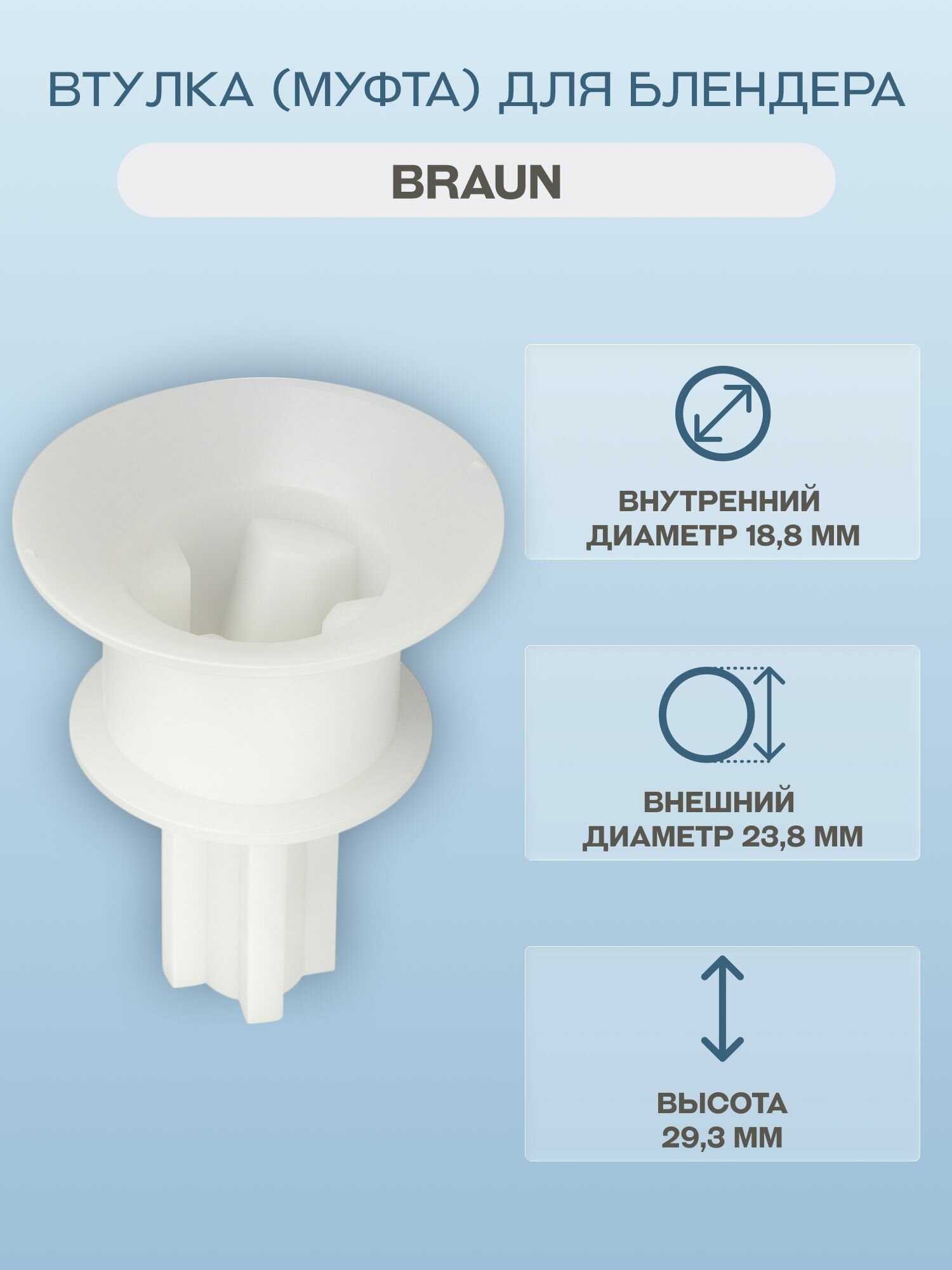 Втулка (муфта) для блендера Braun/RK097585 запчасть ремонт деталь