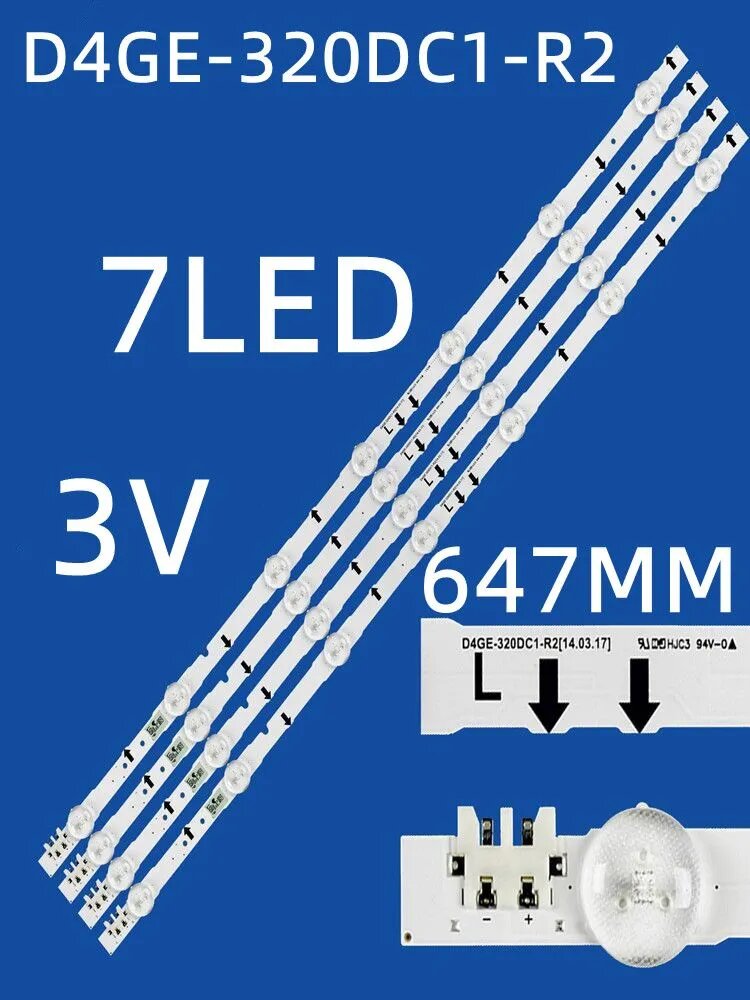 Подсветка для UE32J5120AK UE32J5500AK UE32J5000AK UE32J5100AK UE32H5000AK UE32H5500AK UE32H5020AK UE32H5030AK UE32H6200AK . D4GE-320DC1-R2 . (комплект 4 шт)