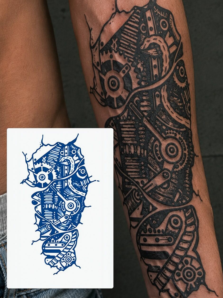 Tattoo'шки Временная тату без пленки 11*18см (темнеет через 24 часа) темнеющая 11x18 см