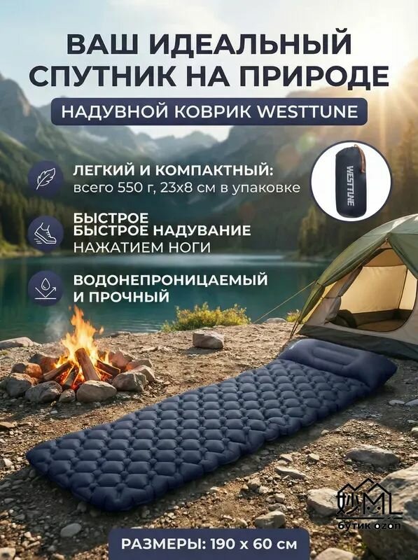 Матрас надувной 190х60 см