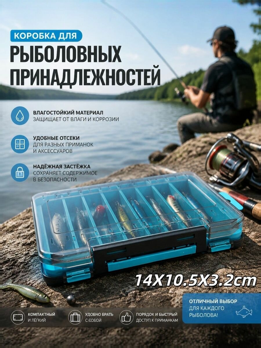 Ящик рыболова, Органайзер-Коробка рыболовная для раттлинов и блёсен /контейнер для приманки для рыбалки хранение приманок для блесен раттлинов
