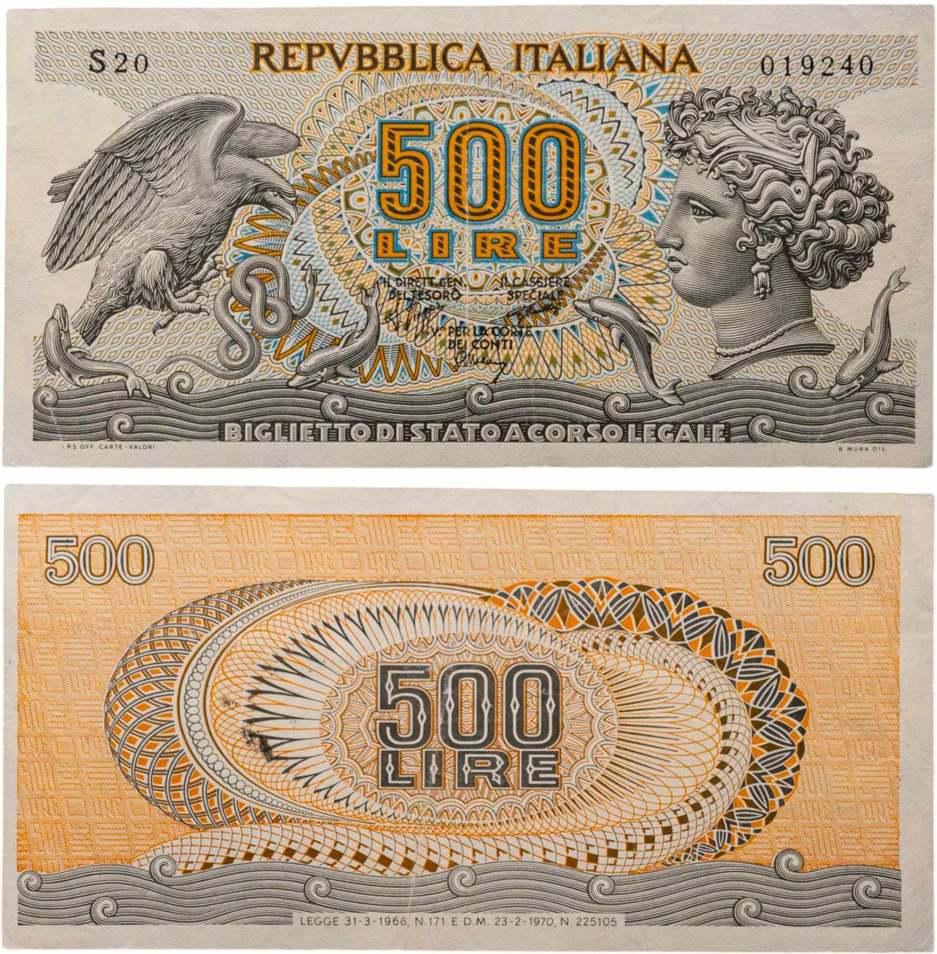 Италия 500 лир 1970