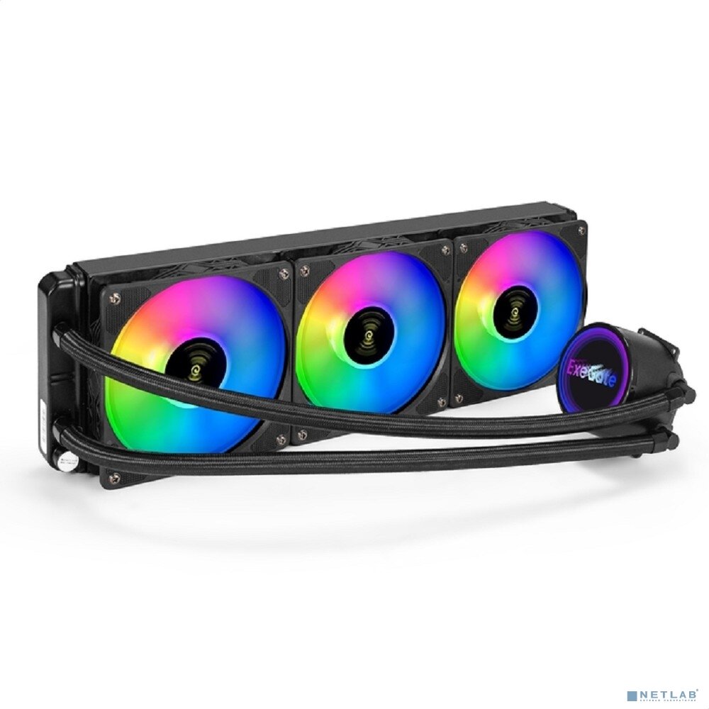 Exegate EX297325RUS Комплект водяного охлаждения BlackWater-360. PWM. RGB (RGB подсветка, LGA2066/2011/1366/1150/1151/1155/1156/1200/1700/1851/AM4/AM5/FM1/FM2/FM2+/AM2/AM2+/AM3/AM3+, TDP 280W, Fan 120mm