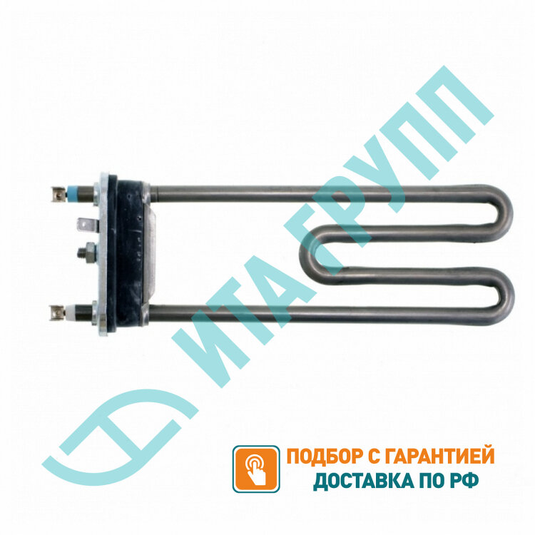 ТЭН 1950W для стиральной машины Samsung, Whirlpool с отверстием под датчик L203мм, 3406145