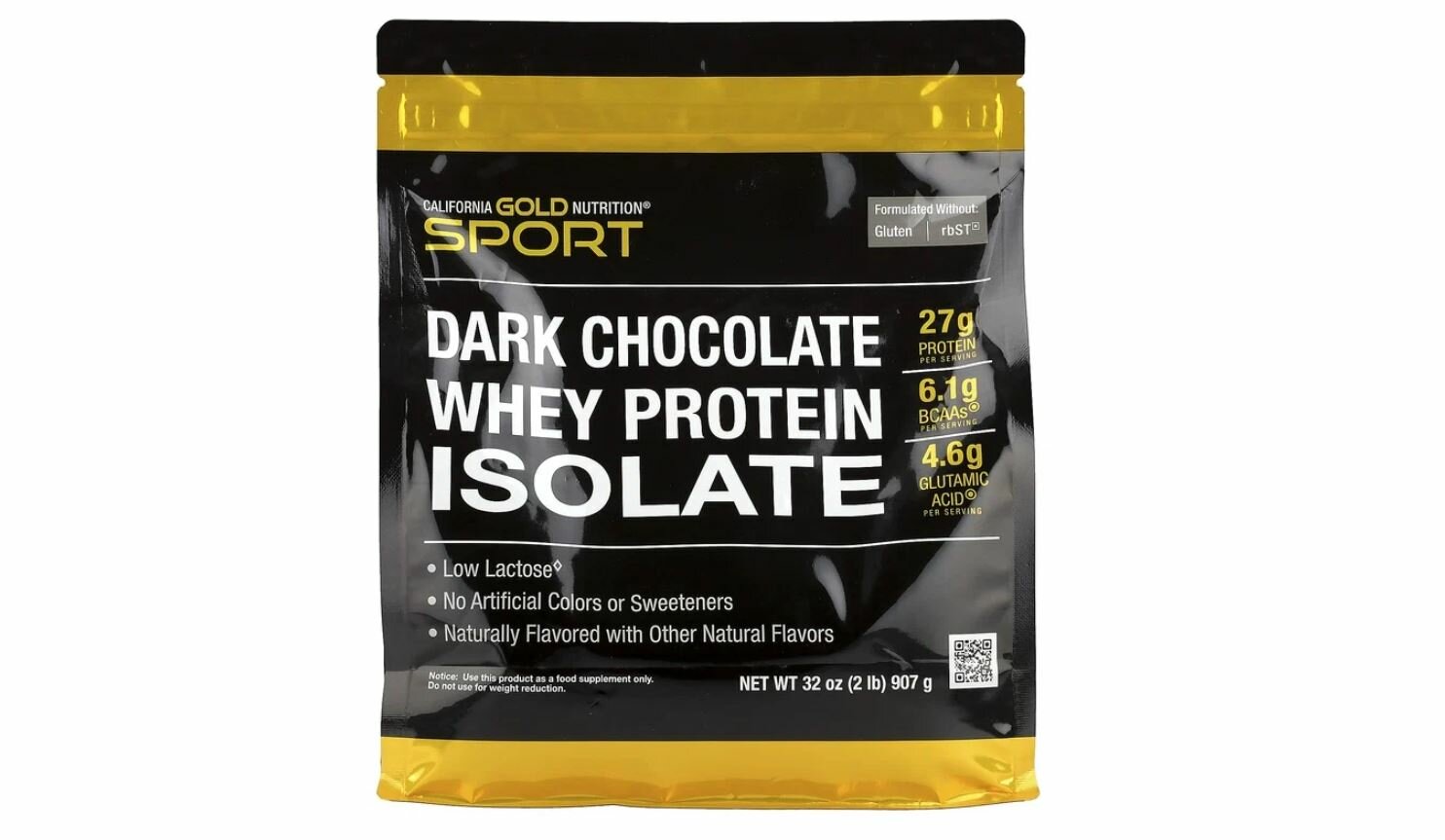 California Gold Nutrition, Whey Protein Isolate, Изолят сывороточного протеина со вкусом тёмного шоколада, 907 г