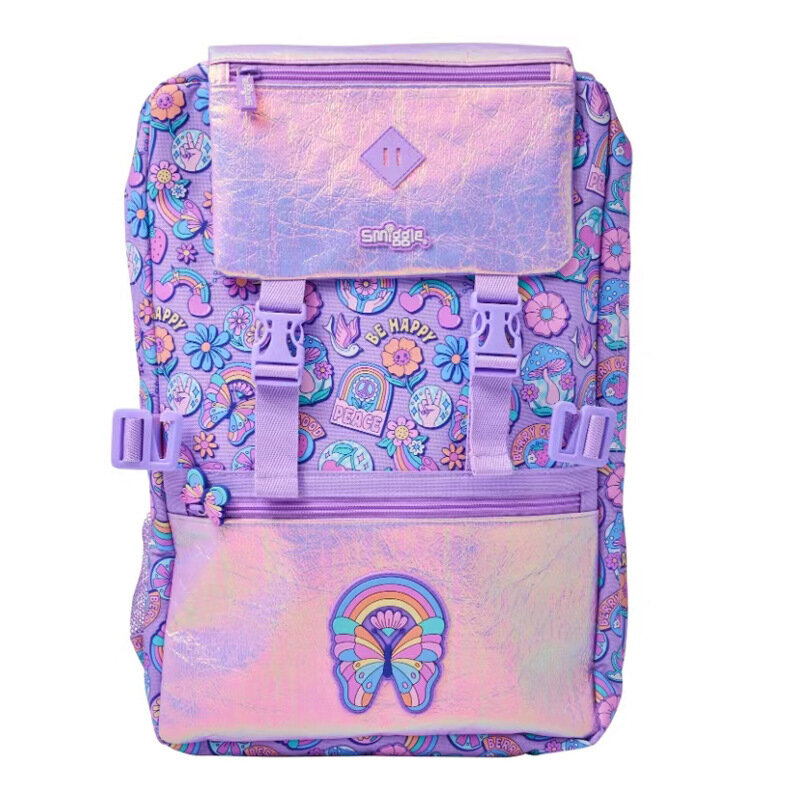 Рюкзак Smiggle, двойной замок, фиолетовый хамелеон