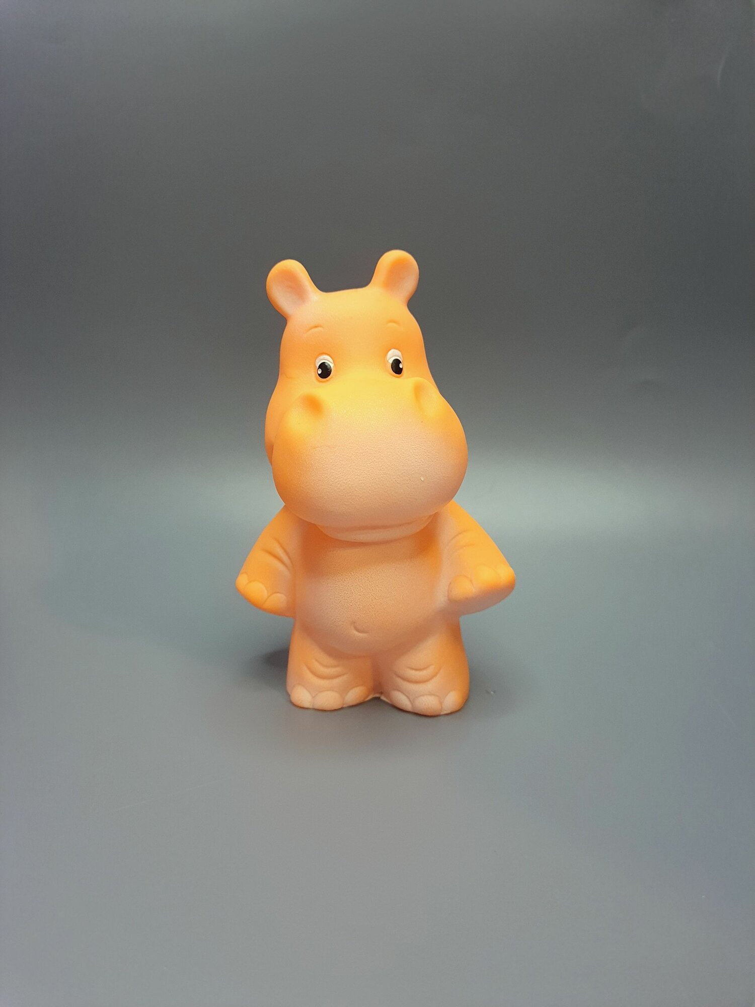 Винтажная резиновая игрушка Бегемот, с пищалкой, СССР 70-80е
