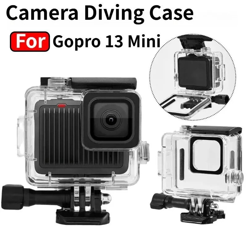 Чехол для дайвинга с камерой Gopro Hero 13 Mini, всесторонняя защита от падения, 60-метровый водонепроницаемый корпус, аксессуар для камеры HD Glass