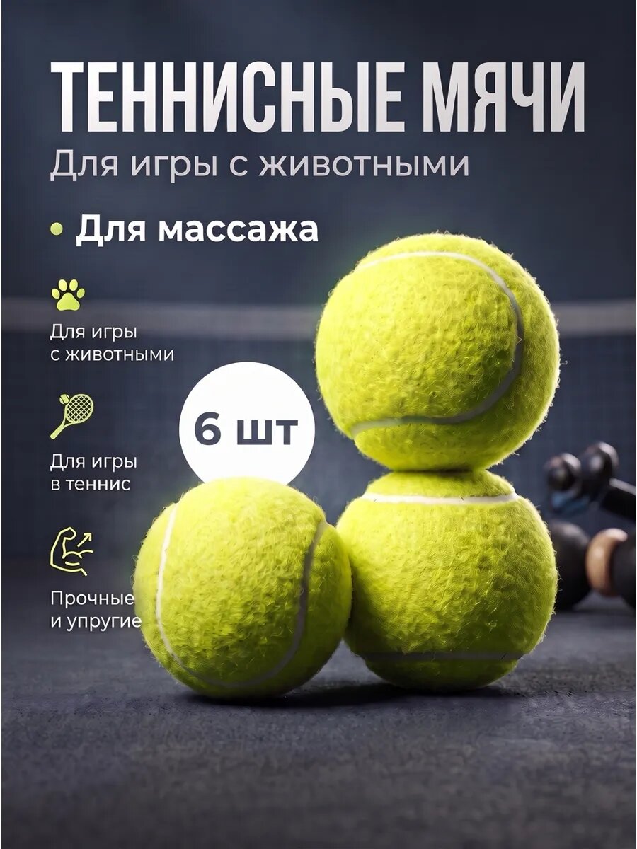 Теннисный мяч 6 шт
