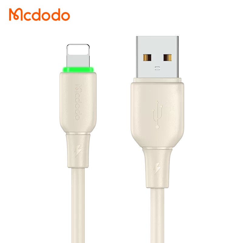 Бежевый кабель 1,2 м с совместимостью USB для Apple, светодиодная индикация для iPhone 15 Pro Max, MacBook, Samsung