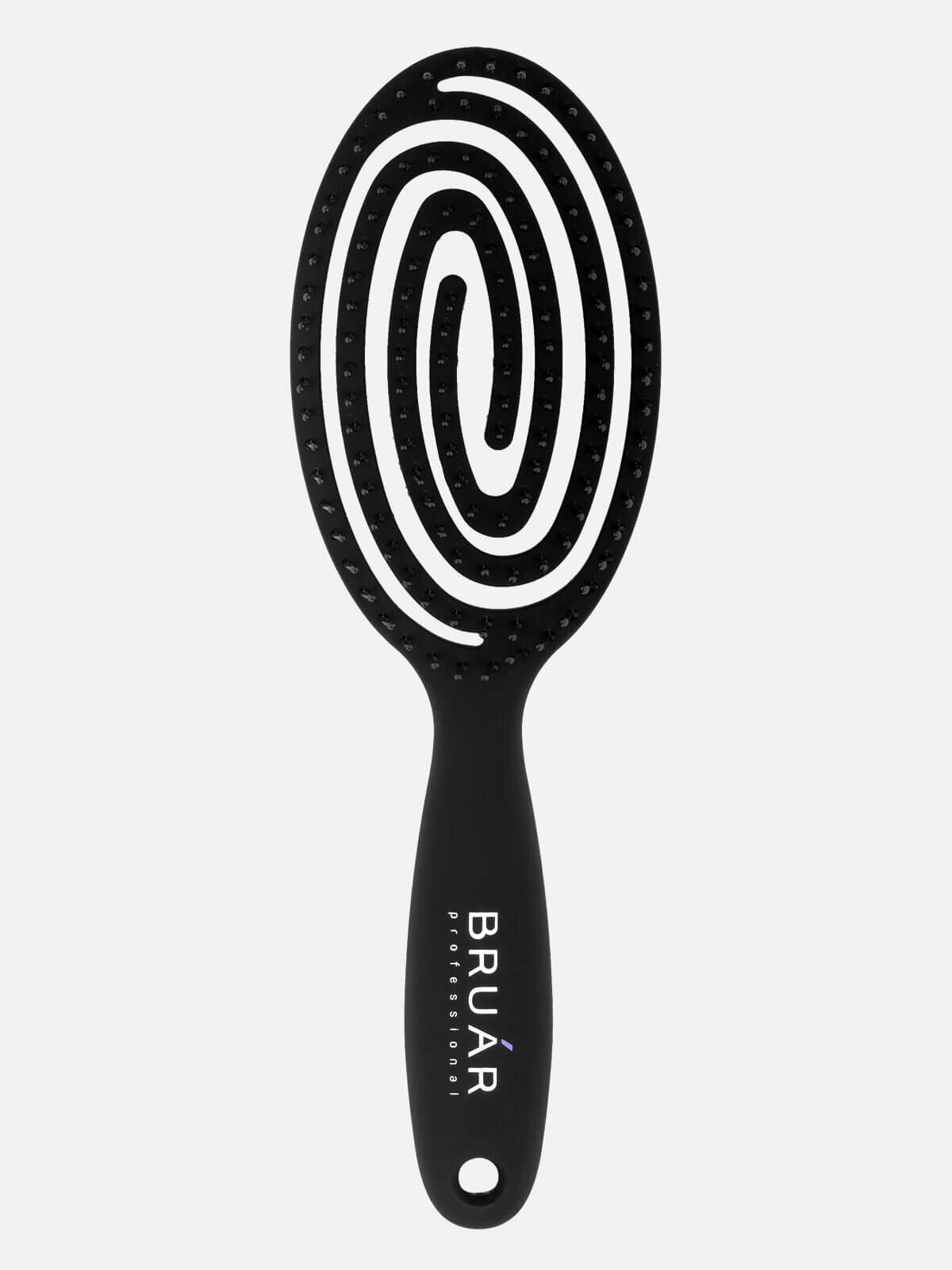 Расческа массажная овальная продувная с нейлоновой щетиной BRUAR FLEXY