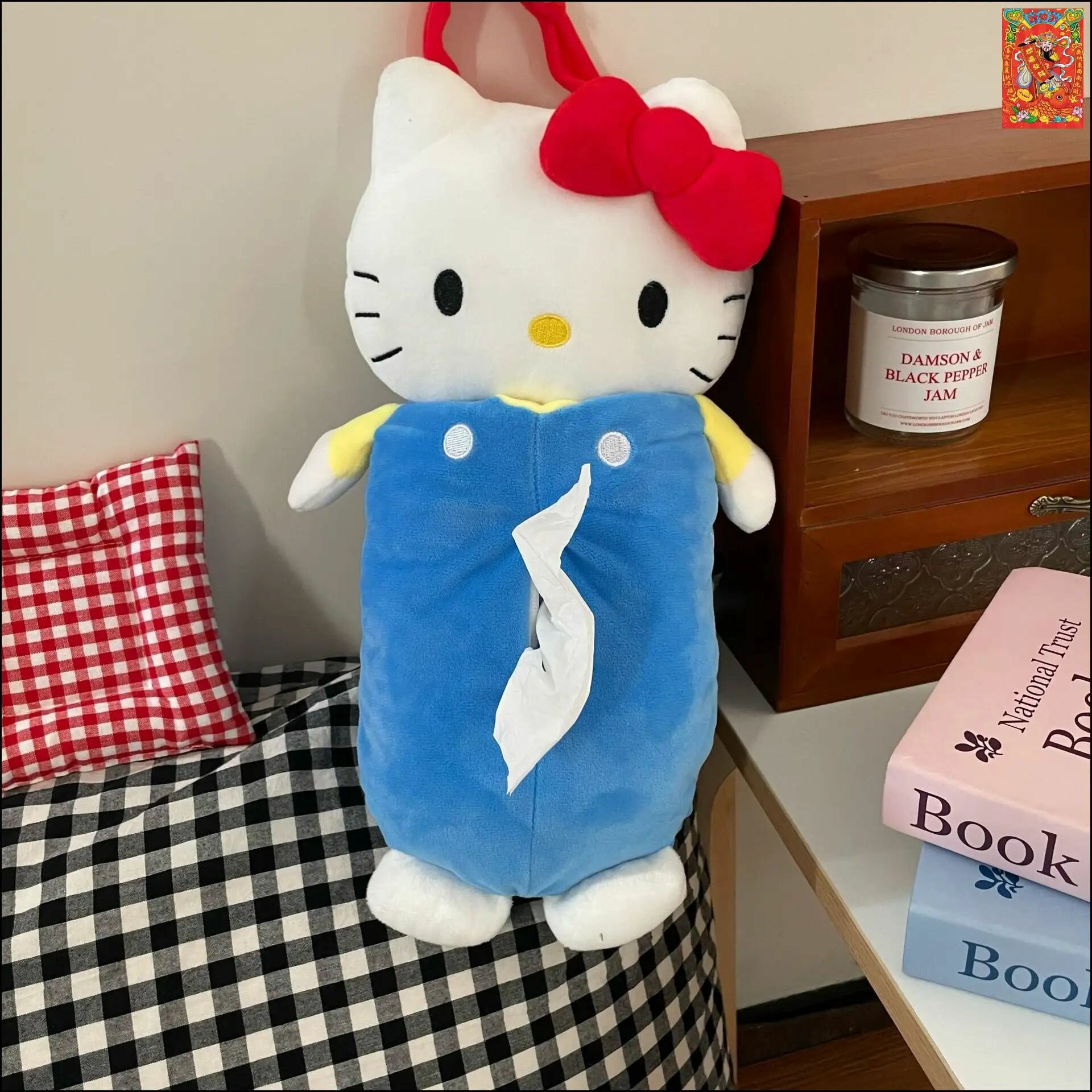 Держатель для туалетной бумаги HelloKitty бежевый, практичный аксессуар для ванной комнаты, компактный дизайн