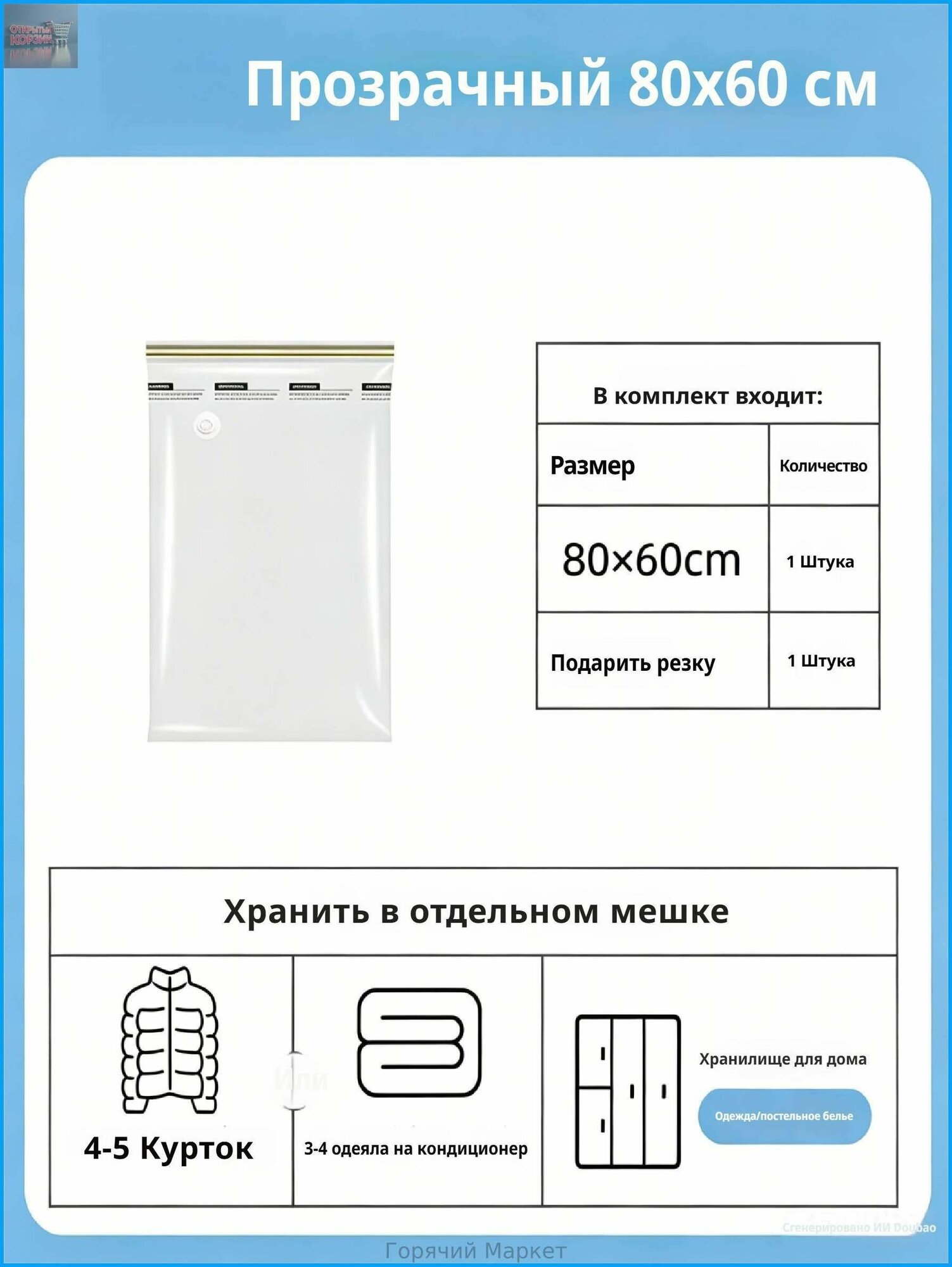 Вакуумные компрессионные пакеты 60 80