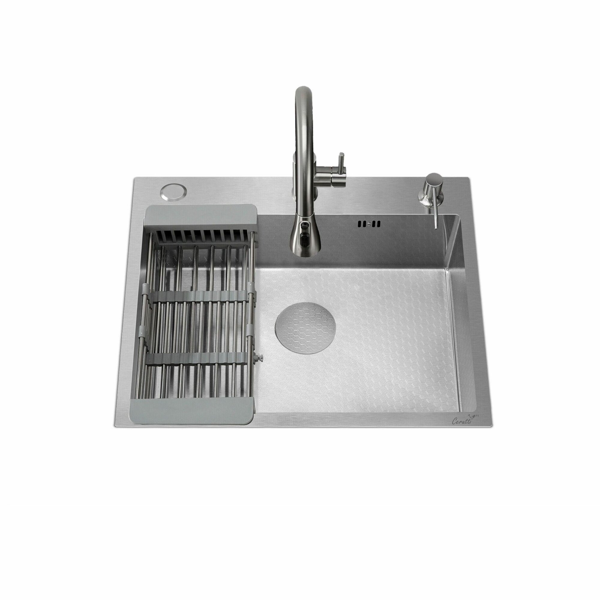 Кухонная мойка Ceruttispa глория (GLORIA) 5045 nano embos (матовый хром) из нержавеющей стали (500х450х220)