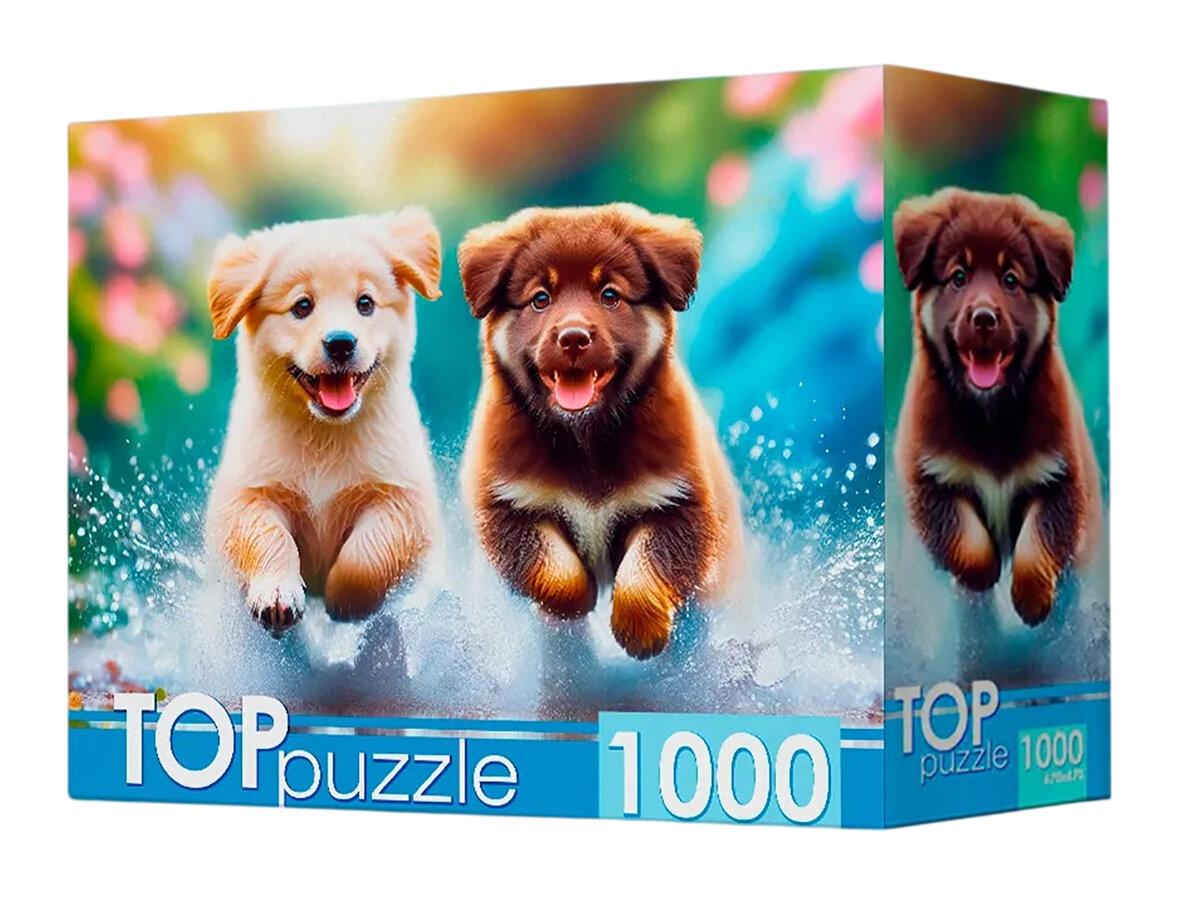 Пазл для взрослых TOP Puzzle 1000 деталей, элементов: Бегущие щенки