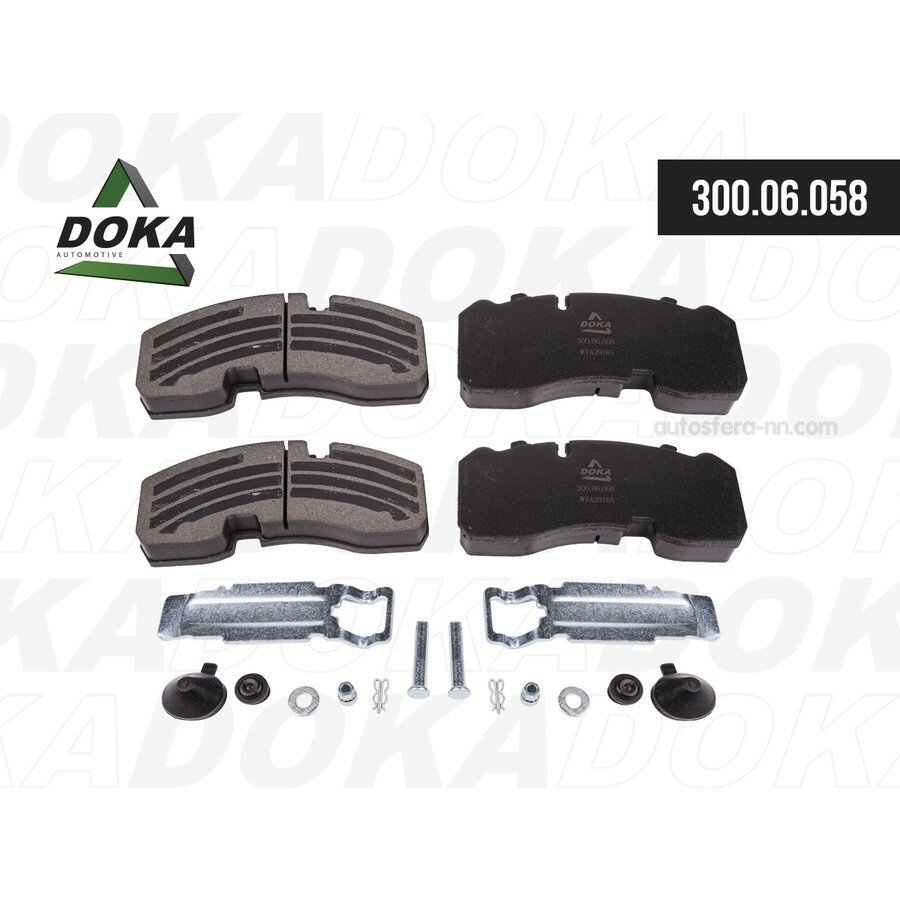 DOKA 30006058 Колодки тормозные с полным установочным комплектом (210х30х92.5) ЛиАЗ-4292.60 SN6/SN7 29165 (доп. аналоги - см. взаимосвязь!)