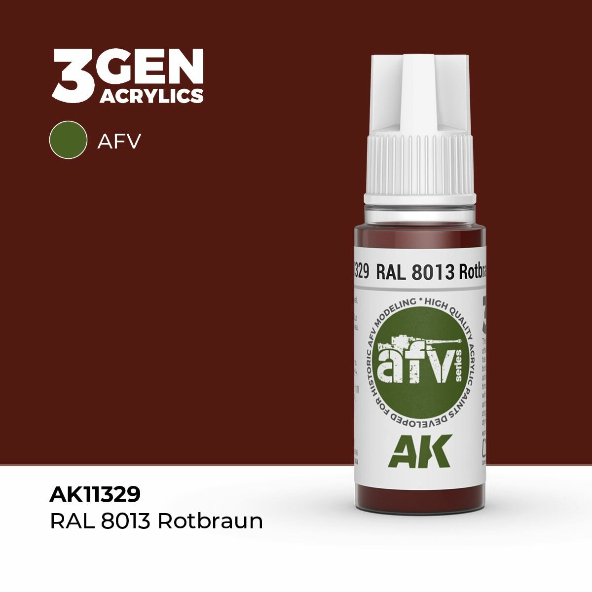Акриловая краска AK Interactive - RAL 8013 Rotbraun 3GEN AFV, 18мл