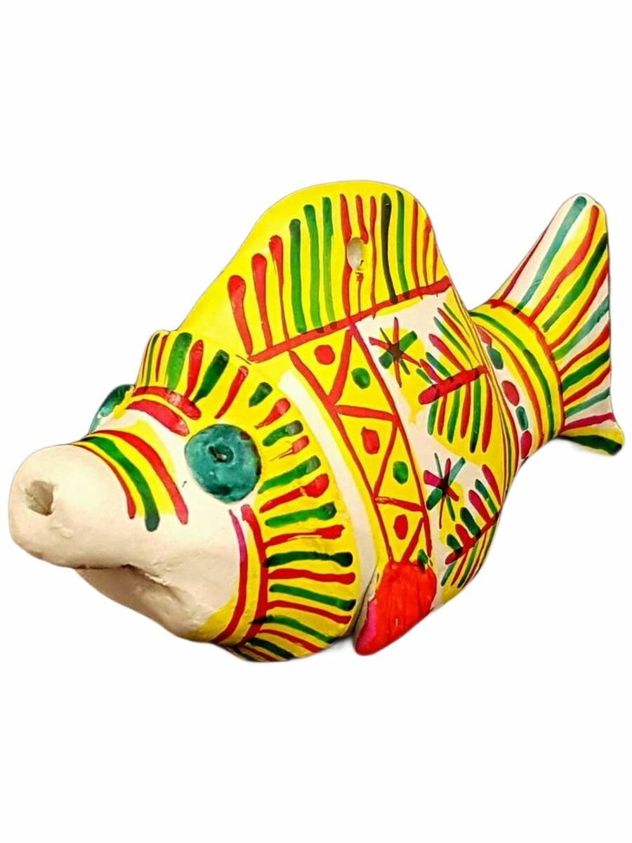 Рыбка, Свистулька, Филимоновская глиняная игрушка, ручная авторская работа
