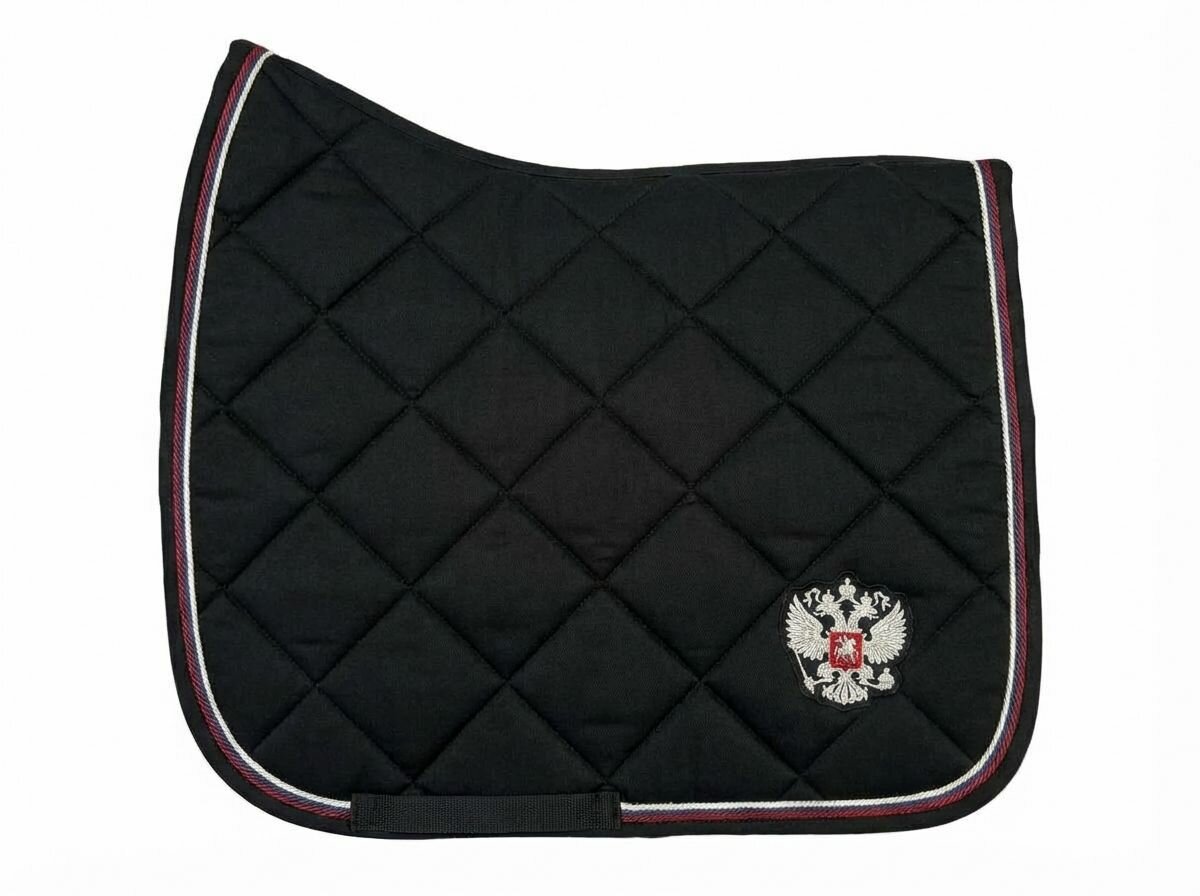 Вальтрап с гербом РФ выездковый для конного спорта Около Кони, цвет черный