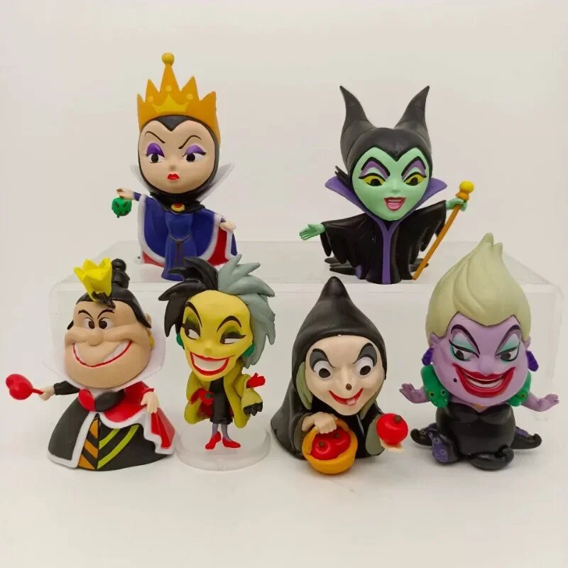 5-8,5 см Q версия Disney сказочный злодей фигурка злодея злой ведьма королева круэлла Малефисента фигурка модель кукла орнамент подарок на день рождения