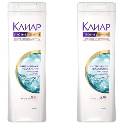 Клиар Шампунь Интенсивное увлажнение, 400 мл, 2 шт.