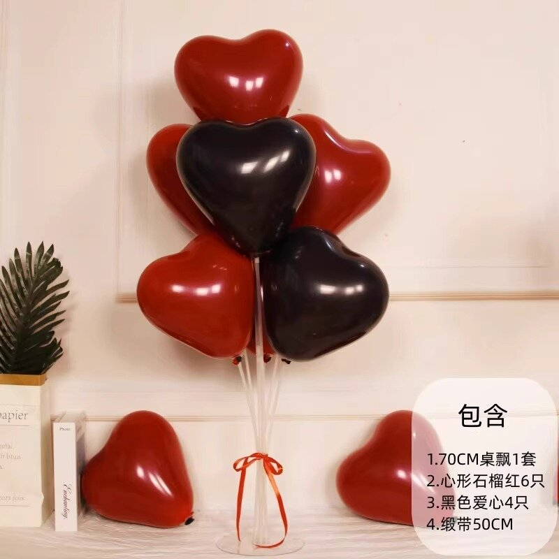 Гранатово-красные воздушные шары в форме сердца, декоративные шары в форме персика для выражения любви, наборы для дня рождения и свадьбы, украшения и оформление свадебной комнаты.