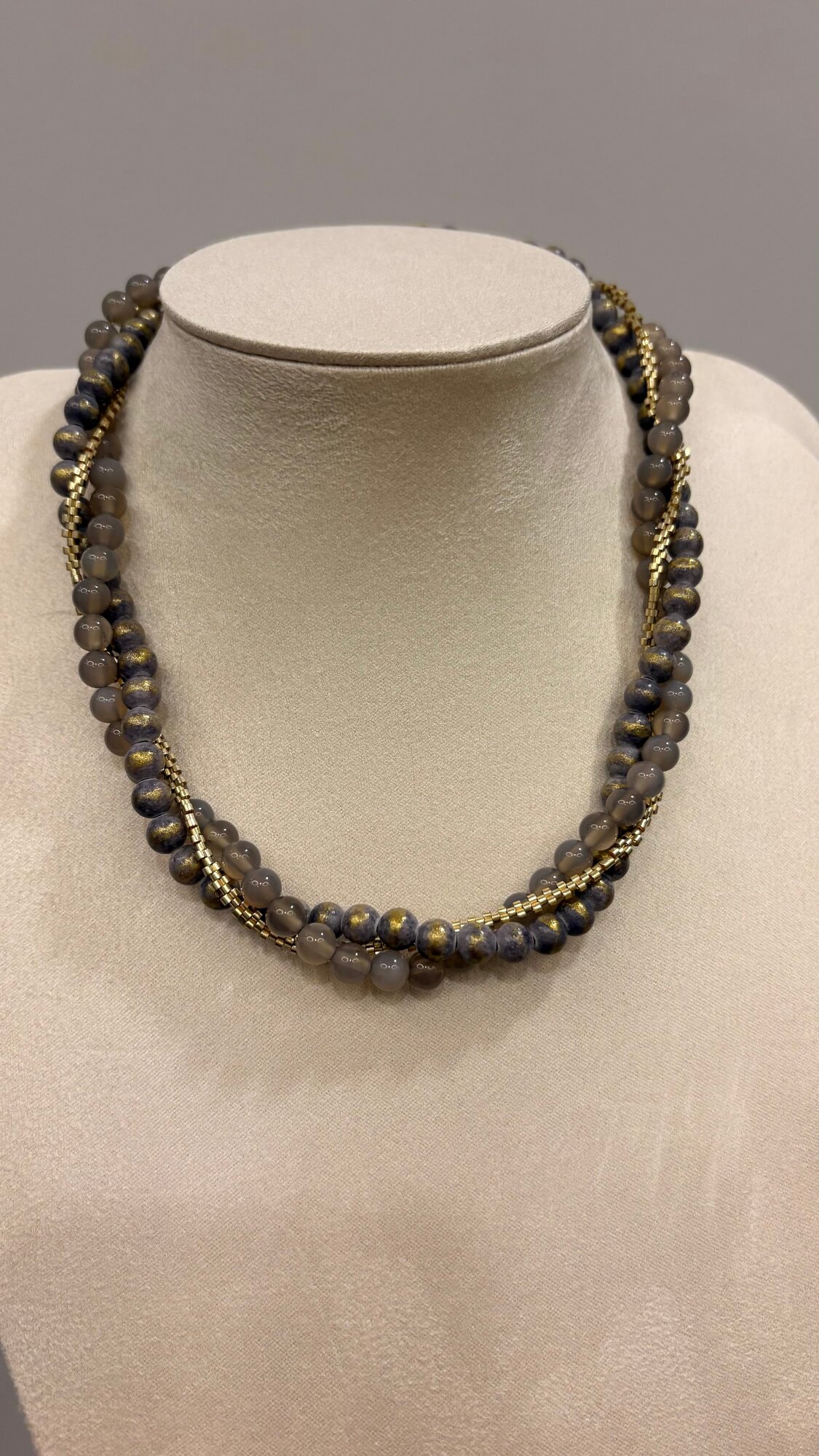 Колье, опал, нефрит